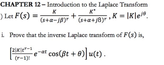 Solved CHAPTER 12 - Introduction to the Laplace Transform ) | Chegg.com