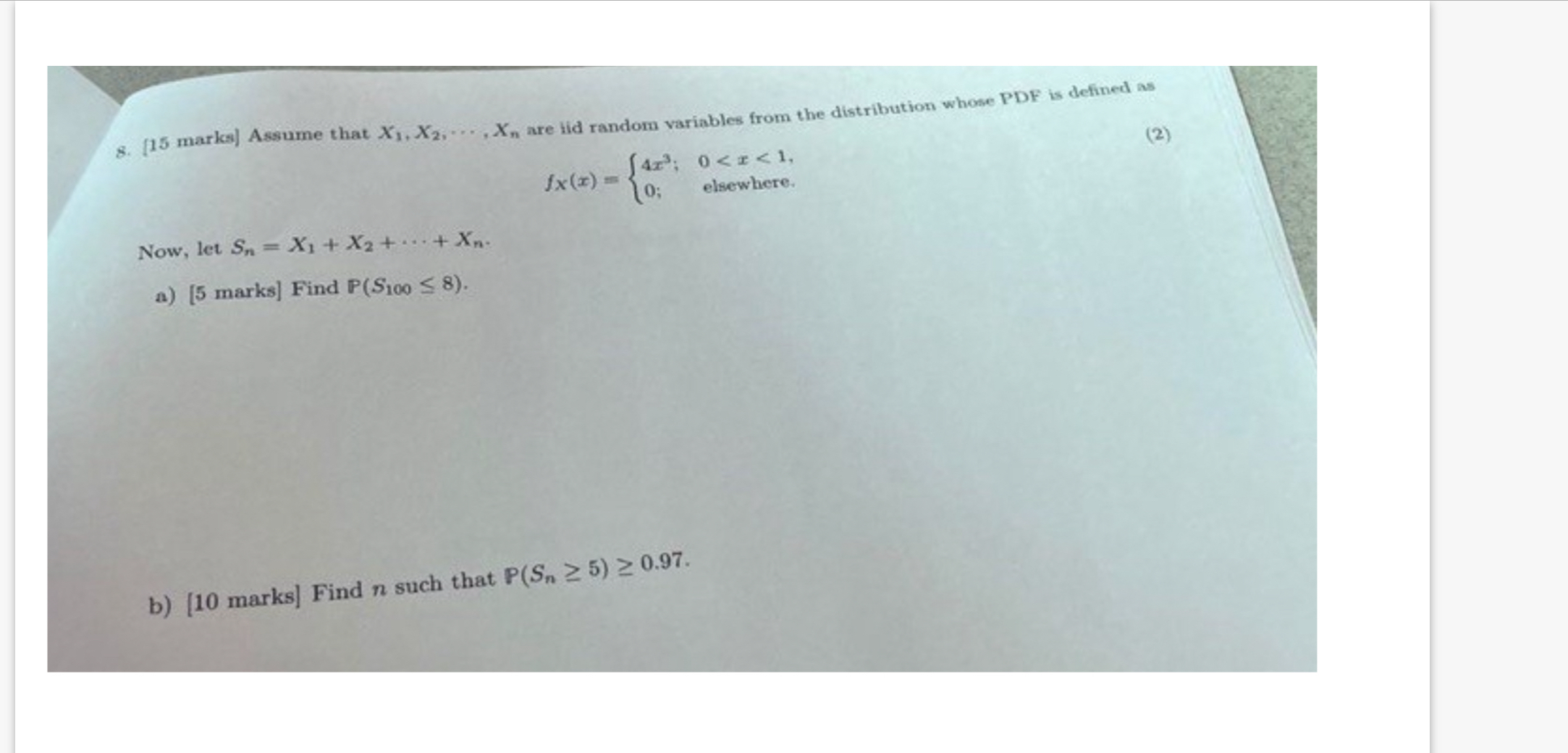 Solved [15 ﻿marks] ﻿Assume that x1,x2,cdots,xn ﻿are lid | Chegg.com