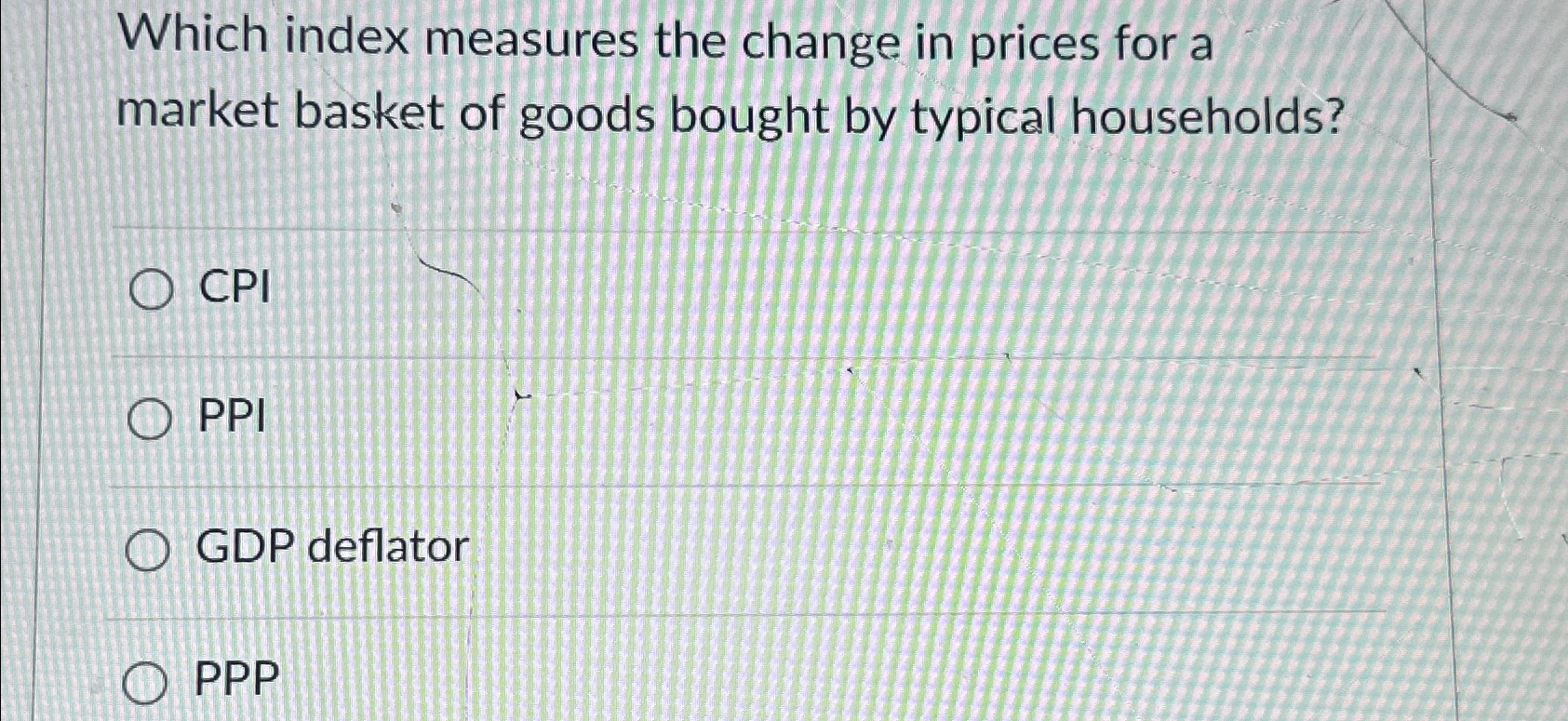 Solved Which index measures the change in prices for a | Chegg.com