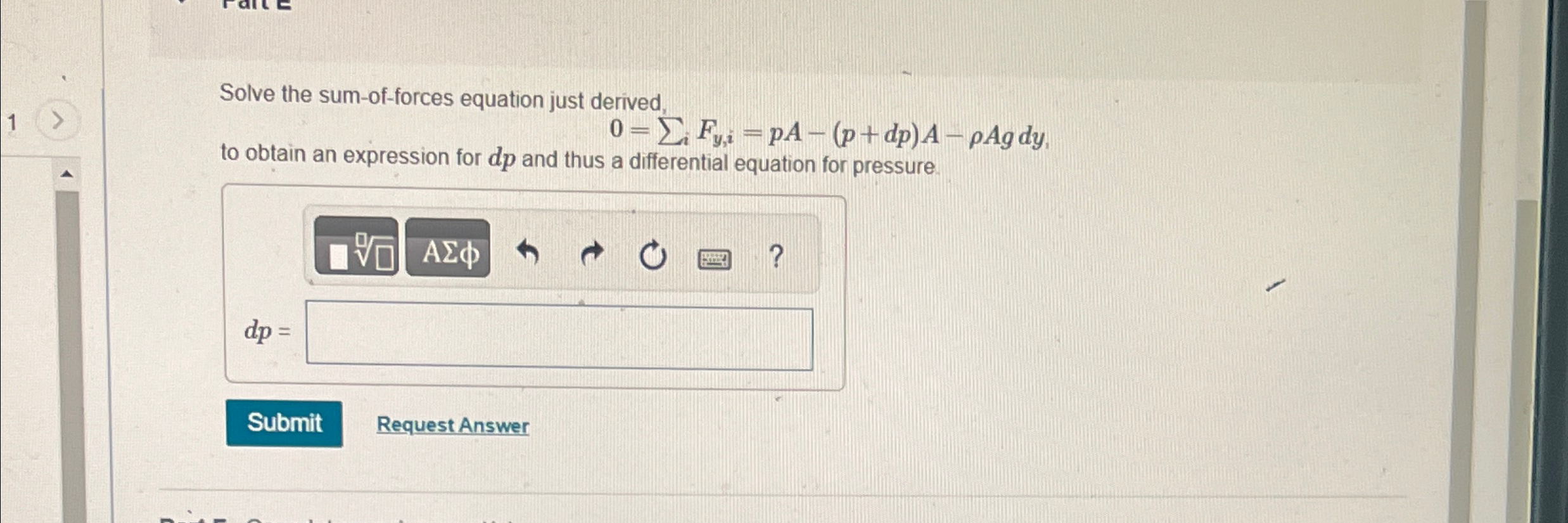 Solved Solve the sum-of-forces equation just | Chegg.com