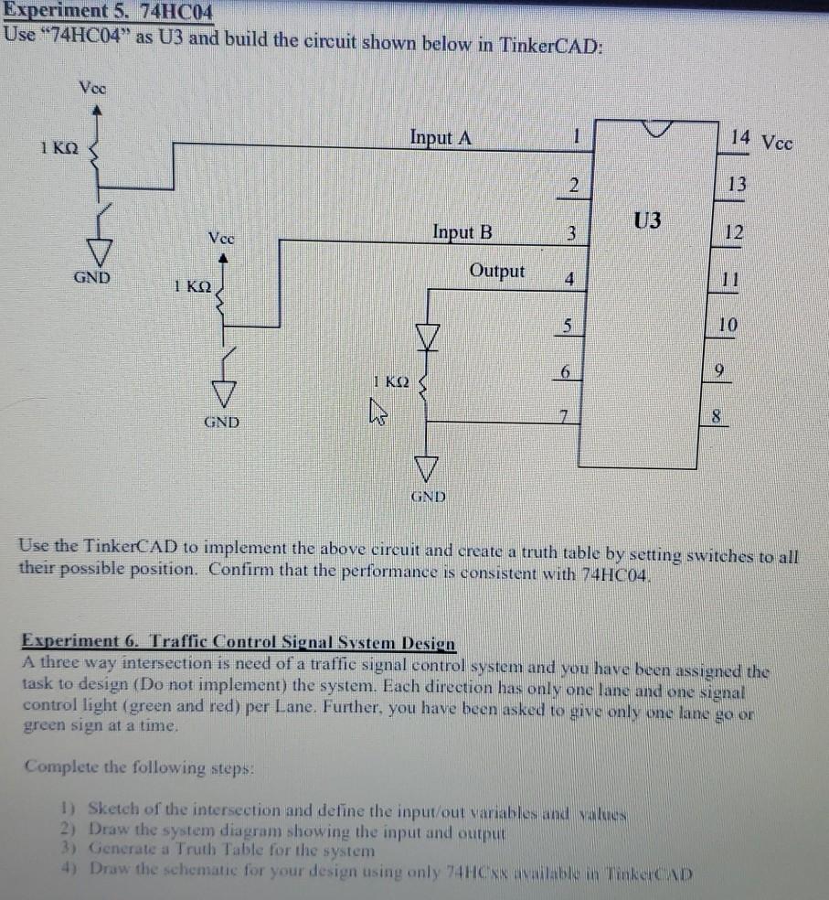 Solved Experiment 5. 74HC04 Use *74HC04" as U3 and build the | Chegg.com