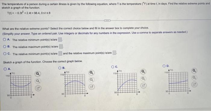 Solved The lemperature of a person during a certain iliness | Chegg.com