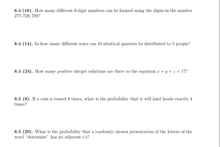 Solved 8.4 (18). How many different 9-digit numbers can be | Chegg.com