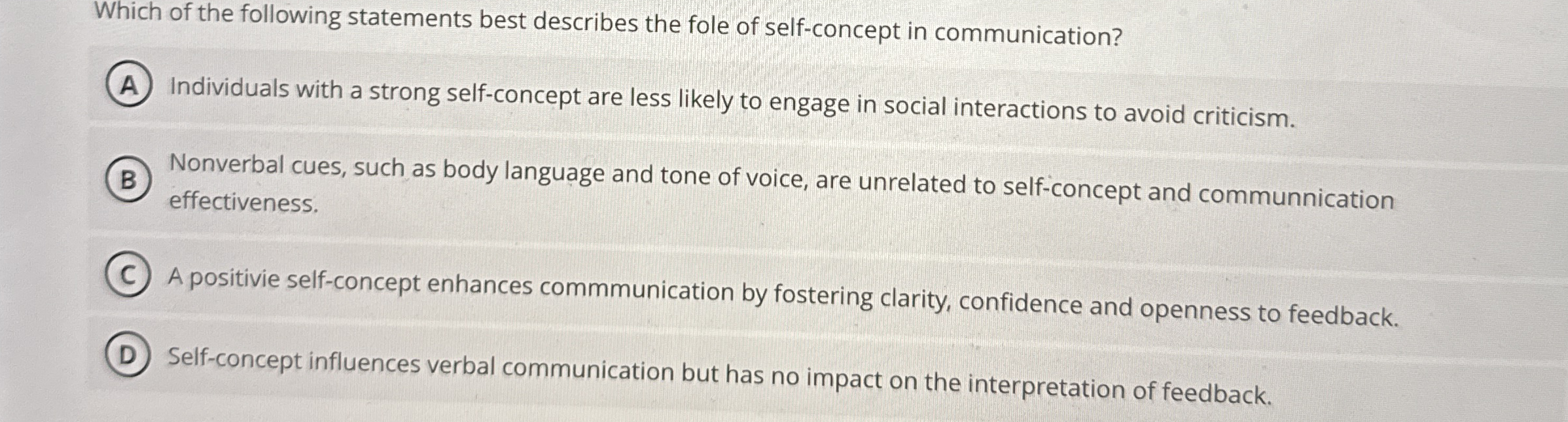 Solved Which of the following statements best describes the | Chegg.com