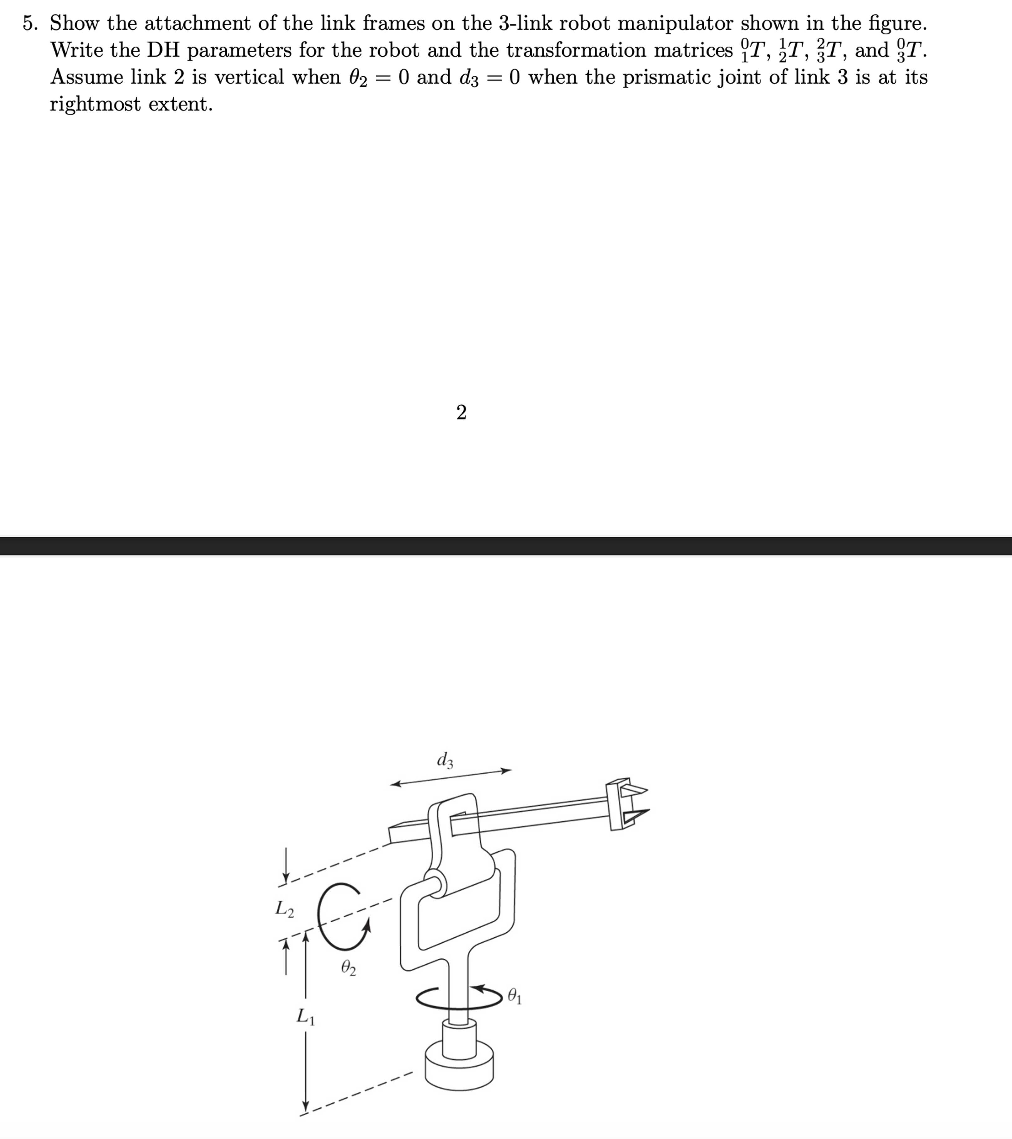 Solved Show the attachment of the link frames on the 3-link | Chegg.com