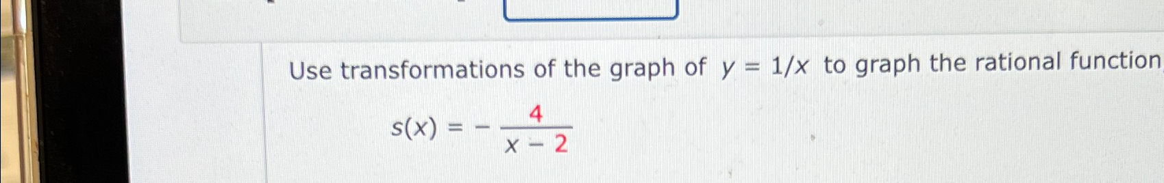 Solved Use transformations of the graph of y=1x ﻿to graph | Chegg.com
