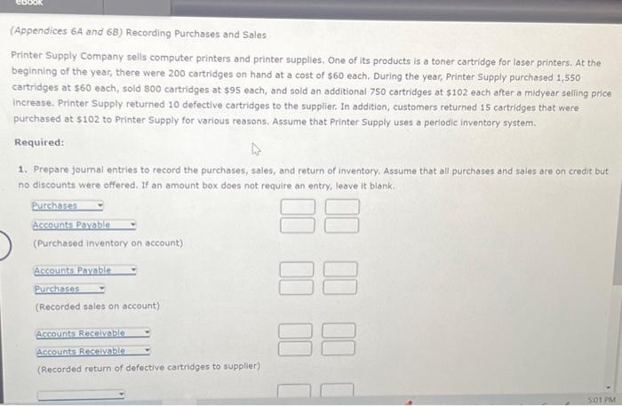 Solved (Appendices 64 and 68) Recording Purchases and Sales | Chegg.com