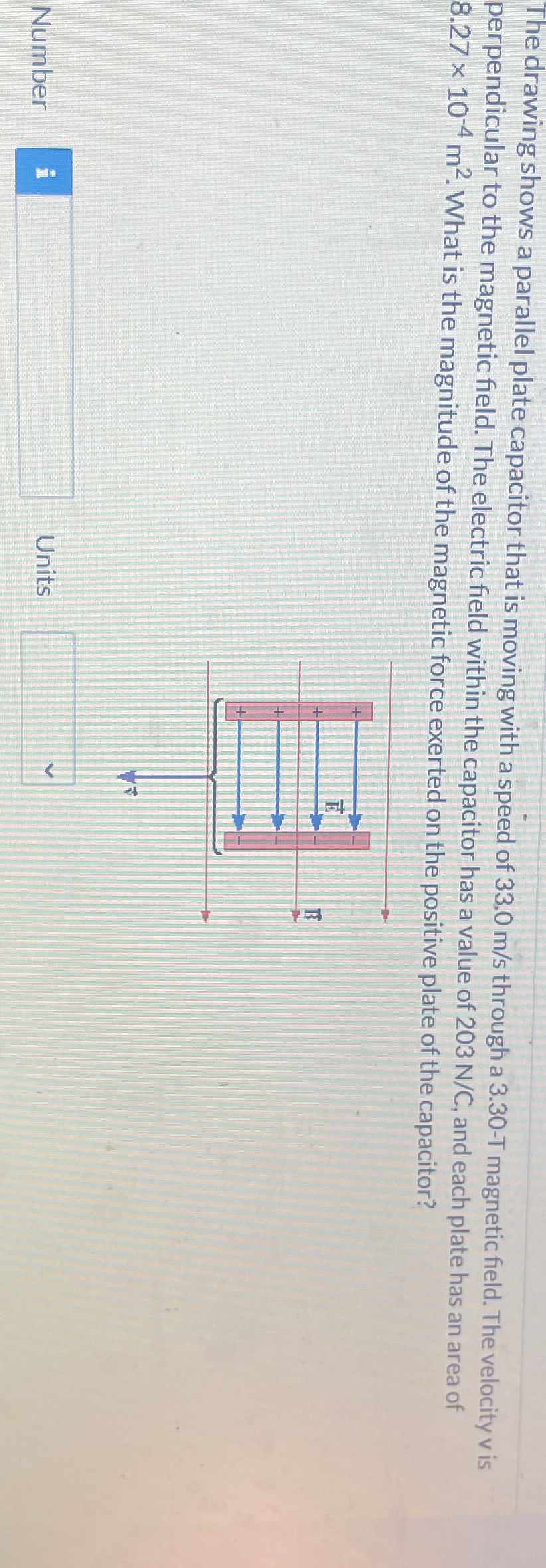 Solved The drawing shows a parallel plate capacitor that is | Chegg.com