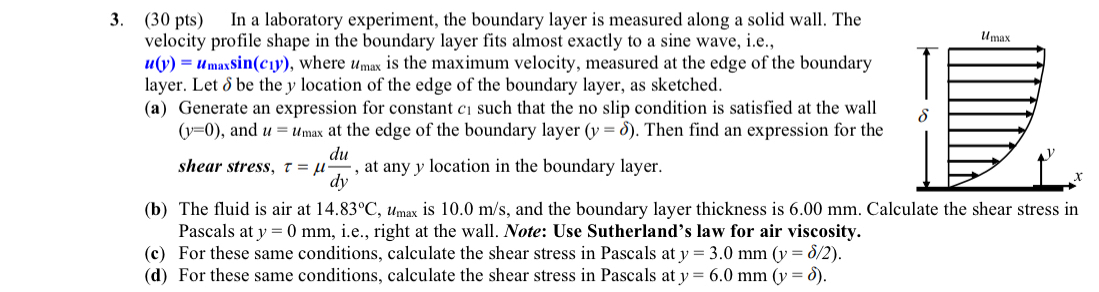 Solved (20 ﻿pts) ﻿In order to avoid boundary layer | Chegg.com