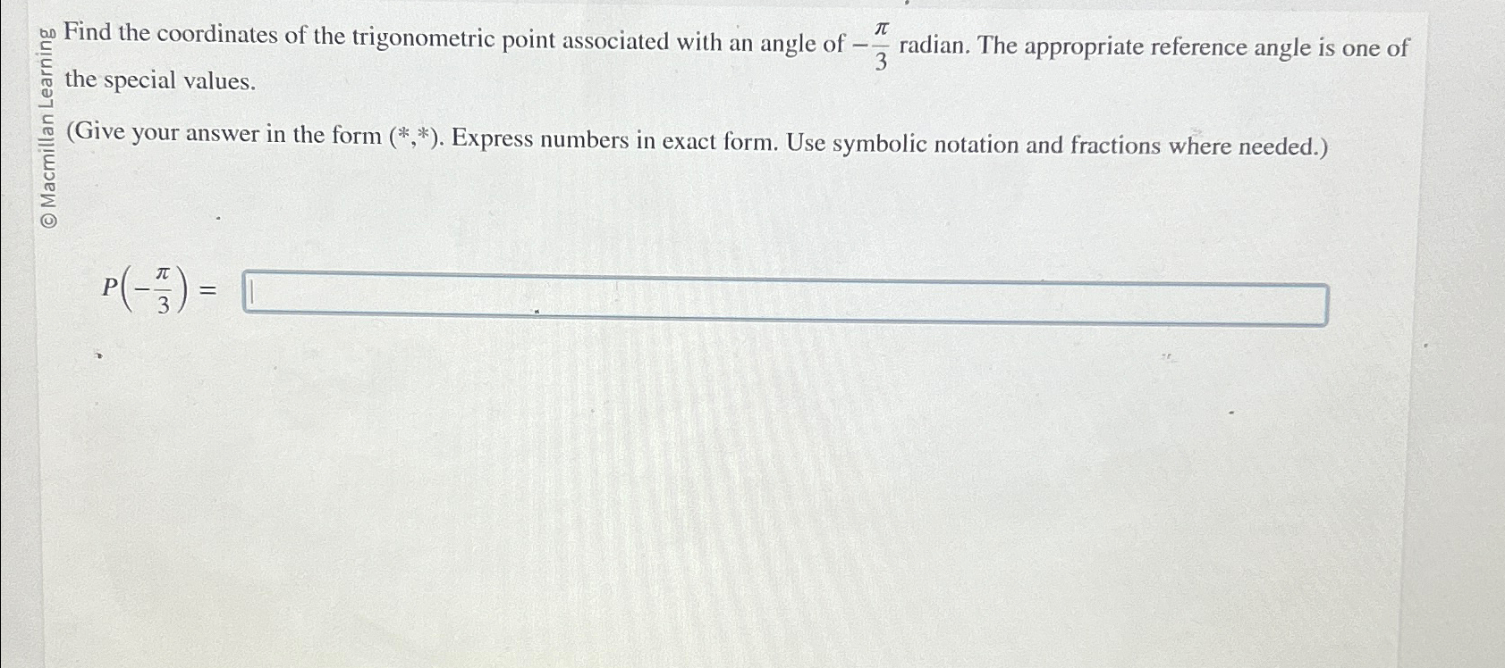 Solved and the coordinates of the trigonometric point | Chegg.com