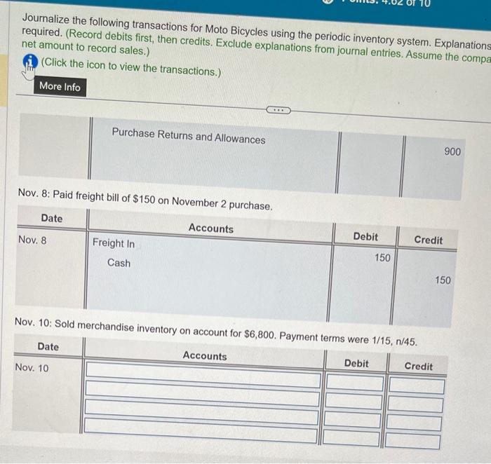 Solved Journalize the following transactions for Moto | Chegg.com