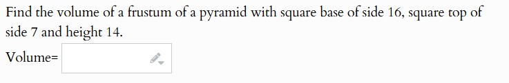 Solved Find the volume of a frustum of a pyramid with square | Chegg.com
