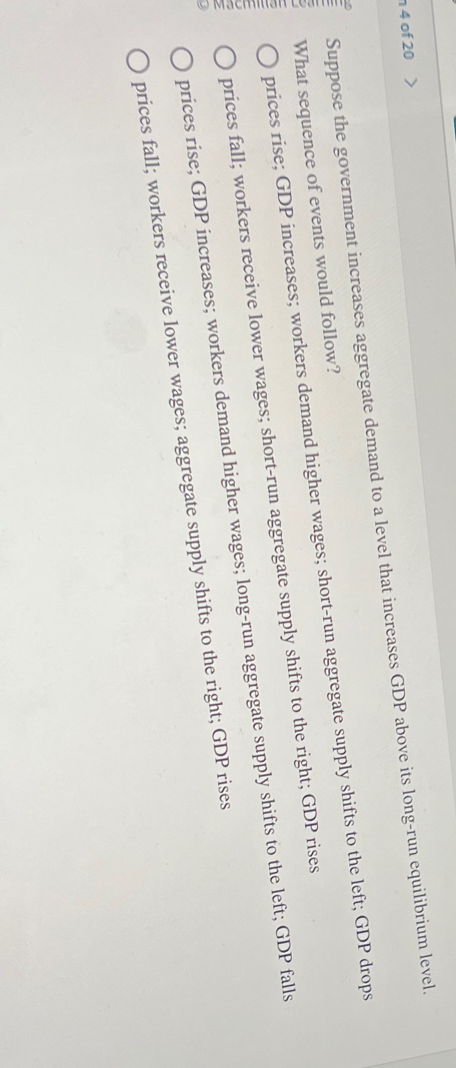 Solved Suppose the government increases aggregate demand to | Chegg.com
