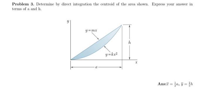 Solved Problem 3. Determine by direct integration the | Chegg.com