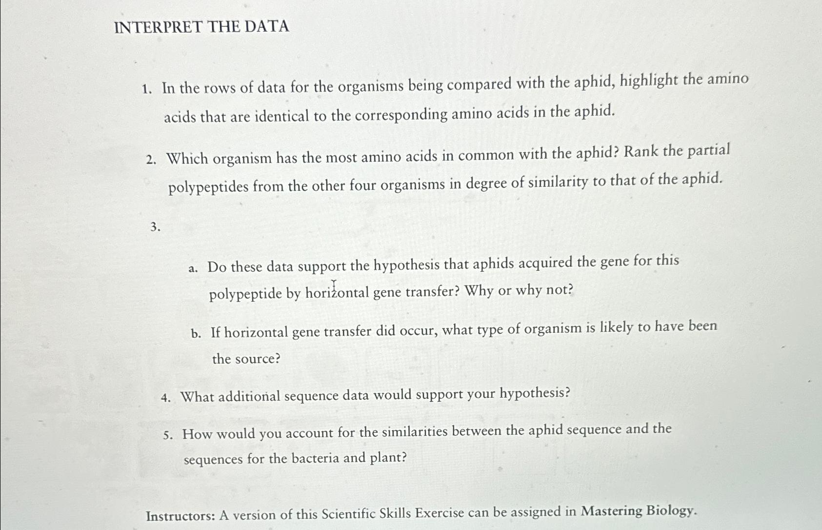 Solved INTERPRET THE DATAIn the rows of data for the | Chegg.com