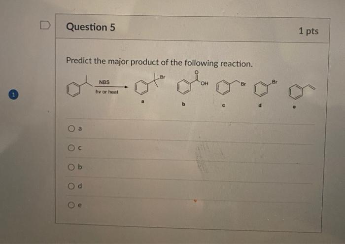 Solved Predict the major product of the following reaction. | Chegg.com