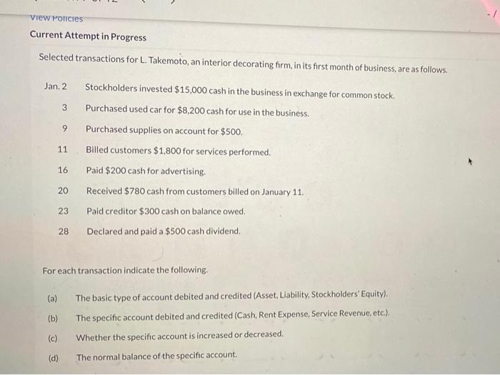 Solved View Policies Current Attempt in Progress Selected | Chegg.com