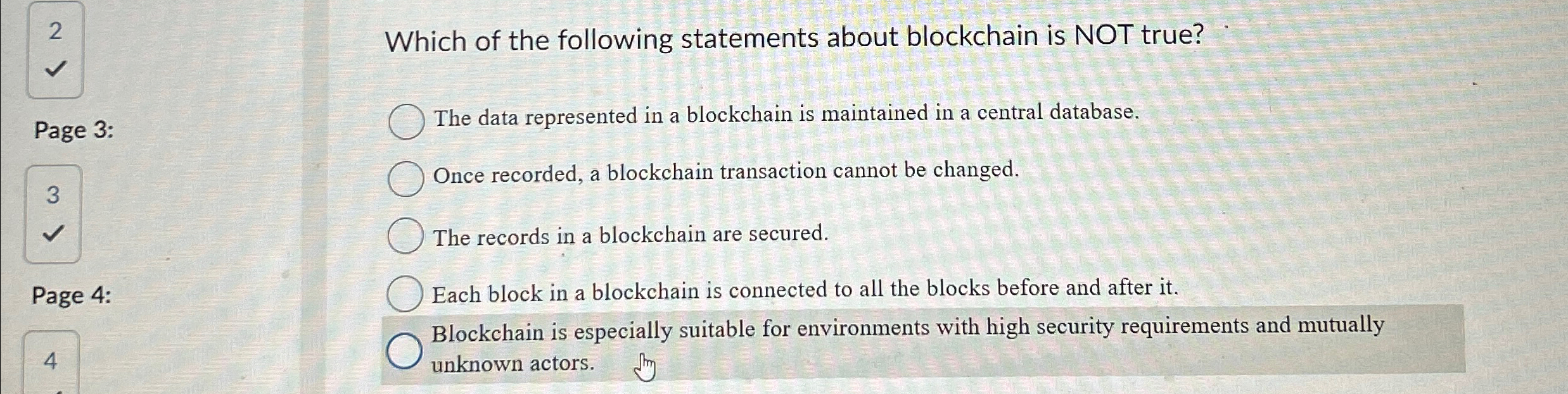 Solved 2Which of the following statements about blockchain | Chegg.com