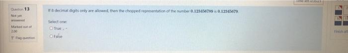 Solved 13 8 decimal digits only are allowed, then the | Chegg.com