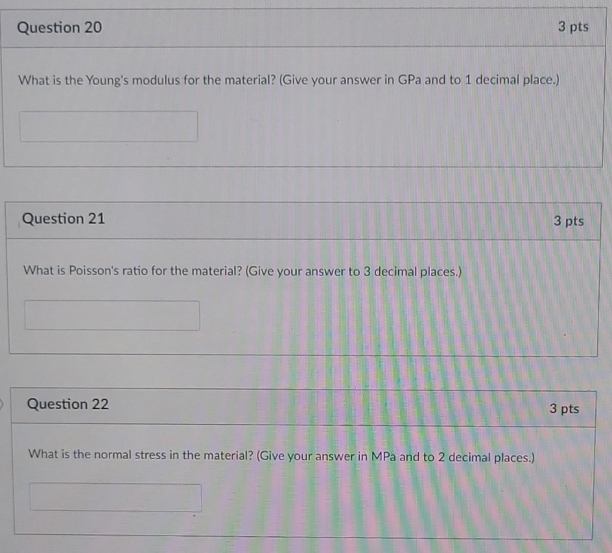 Solved What is the Young's modulus for the material? (Give | Chegg.com