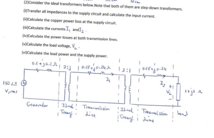 Solved (2)Consider the ideal transformers below.Note that | Chegg.com