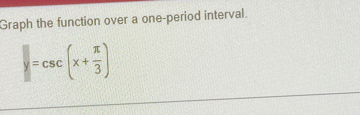 Graph the function over a one-period | Chegg.com