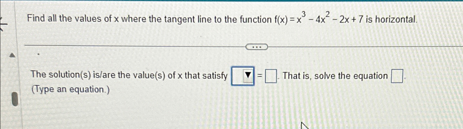Solved Find all the values of x ﻿where the tangent line to | Chegg.com