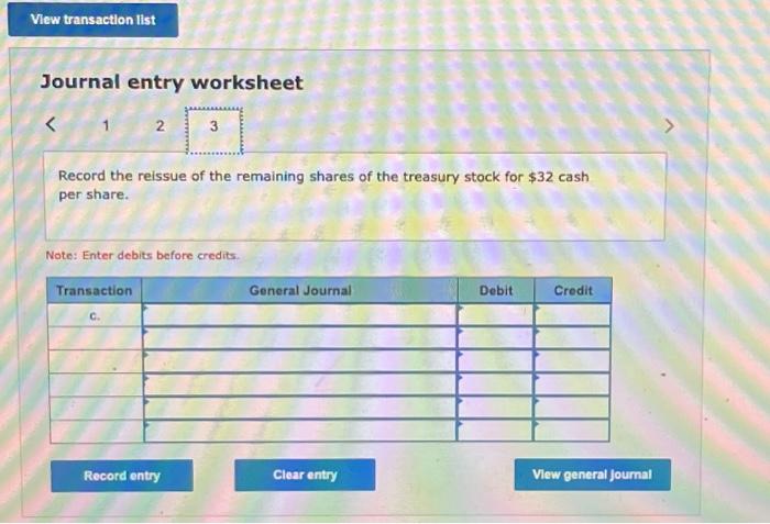 Solved Journal entry worksheet 1 Record the reissue of the | Chegg.com