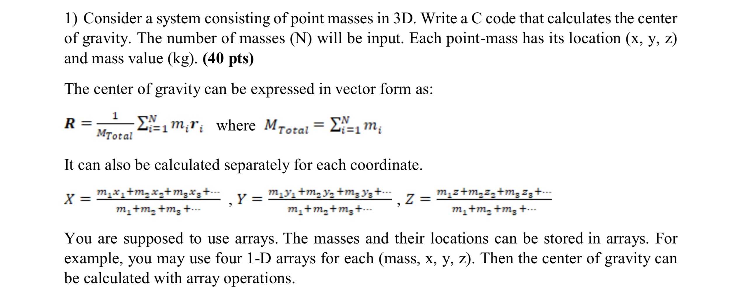 Solved Consider a system consisting of point masses in 3D. | Chegg.com