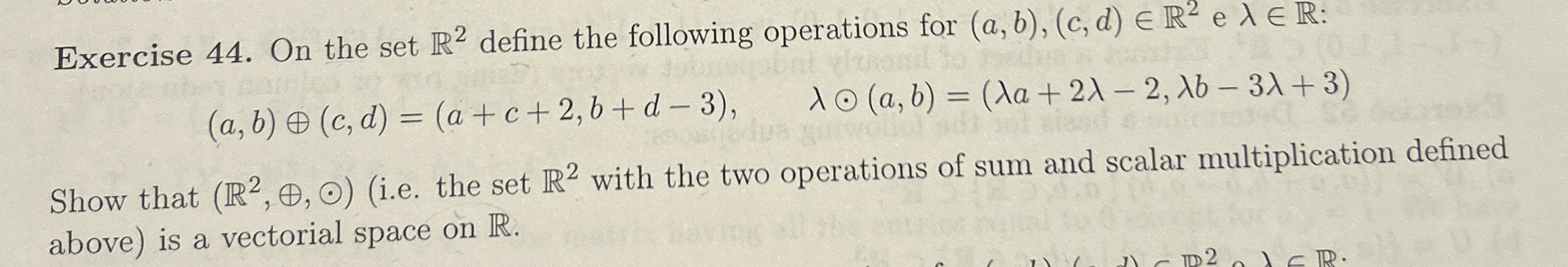 Solved Exercise 44. ﻿On the set R2 ﻿define the following | Chegg.com