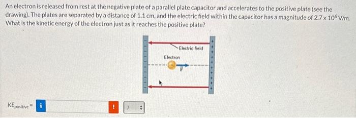 [Solved]: An electron is released from rest at the negative