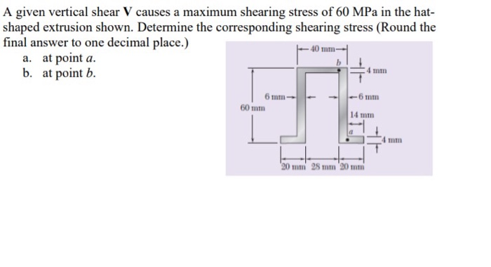 Solved A given vertical shear V causes a maximum shearing | Chegg.com