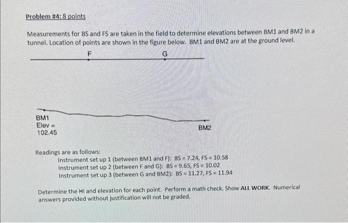 Solved Leveling is performed in a loop between BME and BMF | Chegg.com