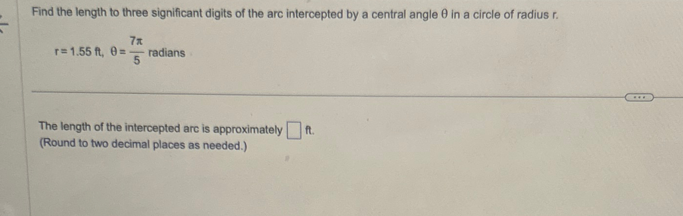 Solved Find the length to three significant digits of the | Chegg.com