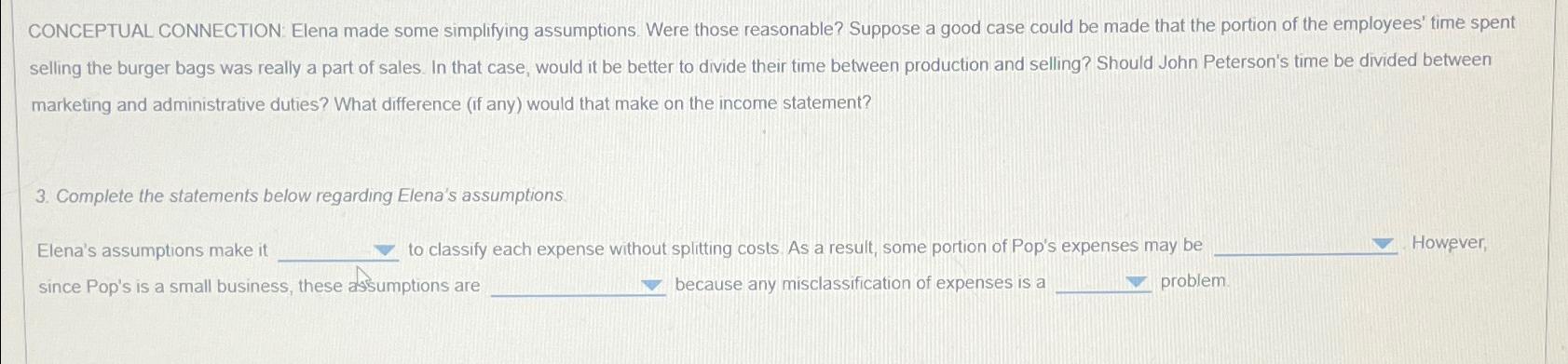 Solved CONCEPTUAL CONNECTION: Elena made some simplifying | Chegg.com