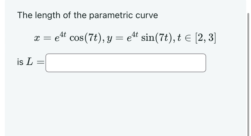 Solved The length of the parametric | Chegg.com