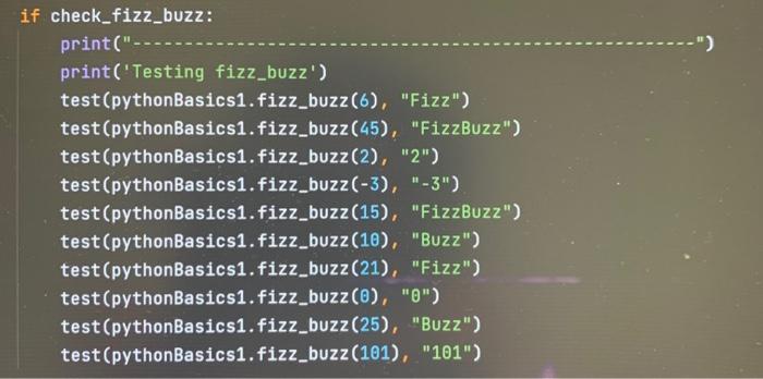 Solved Part C. fizz_buzz Define a function fizz_buzz(num) | Chegg.com