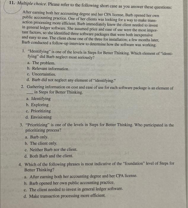 Solved 1. Multiple choice. Please refer to the following | Chegg.com