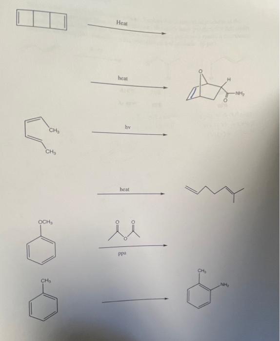 Solved CH₂ CH₂ OCH, CH. Heat heat М hv heat ppa N | Chegg.com