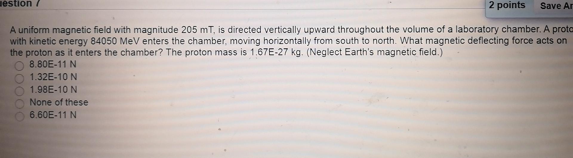 Solved iestion / 2 points Save Ar A uniform magnetic field | Chegg.com Solved iestion / 2 points Save Ar A uniform magnetic field | Chegg.com