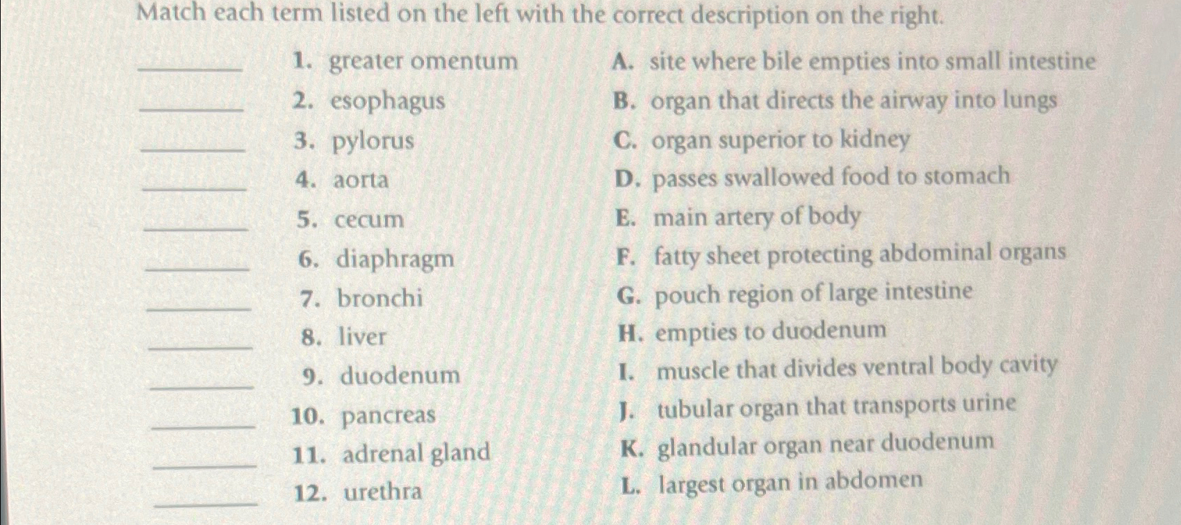 Solved Match each term listed on the left with the correct | Chegg.com