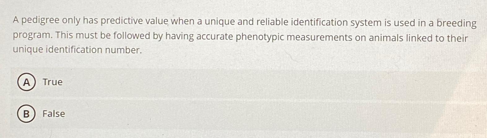Solved A pedigree only has predictive value when a unique | Chegg.com