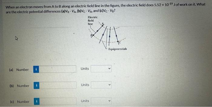 Solved When an electron moves from A to B along an electric | Chegg.com