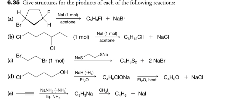 Solved 6.35 ﻿Give structures for the products of each of the | Chegg.com