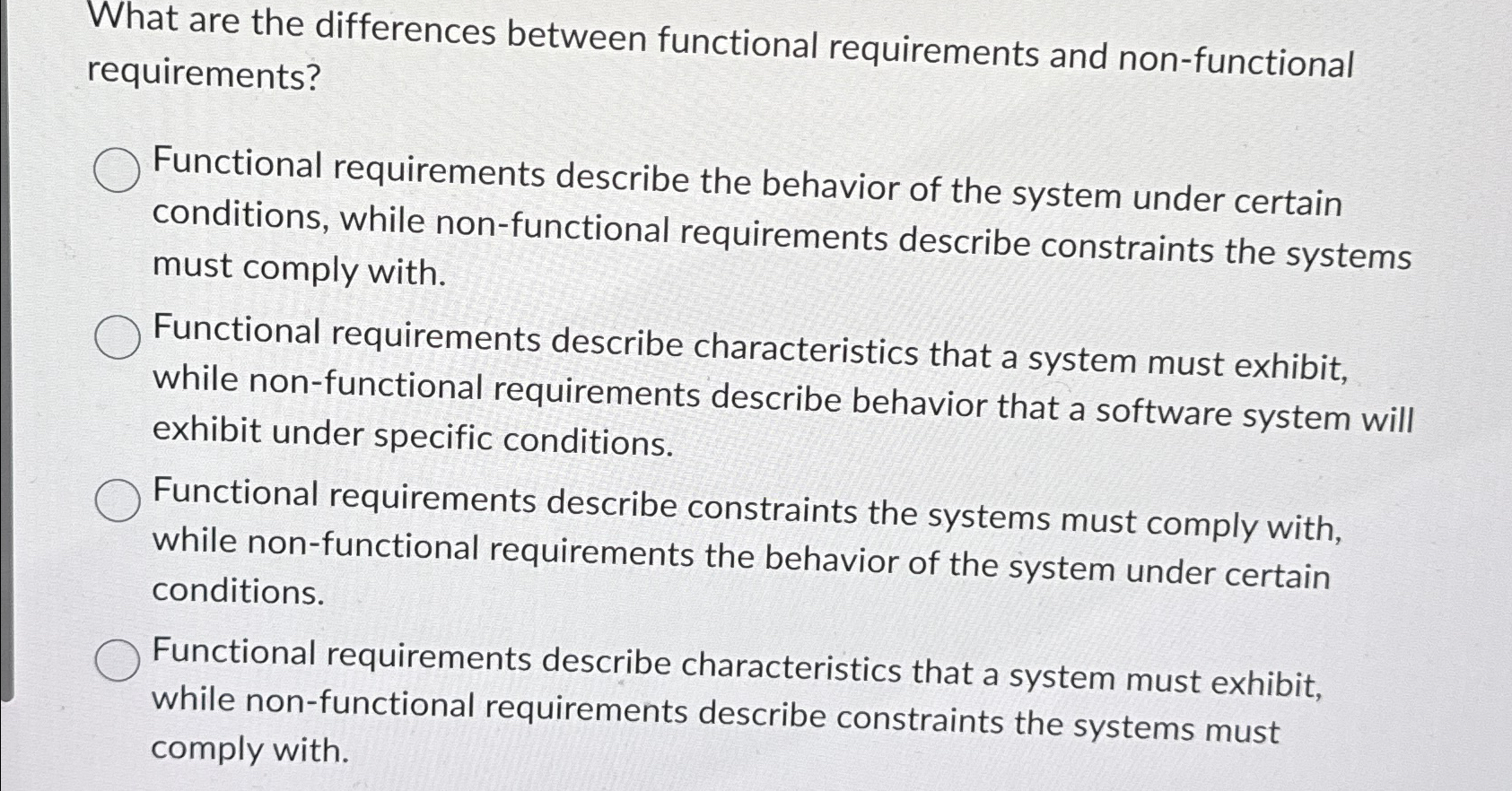 Solved What are the differences between functional | Chegg.com