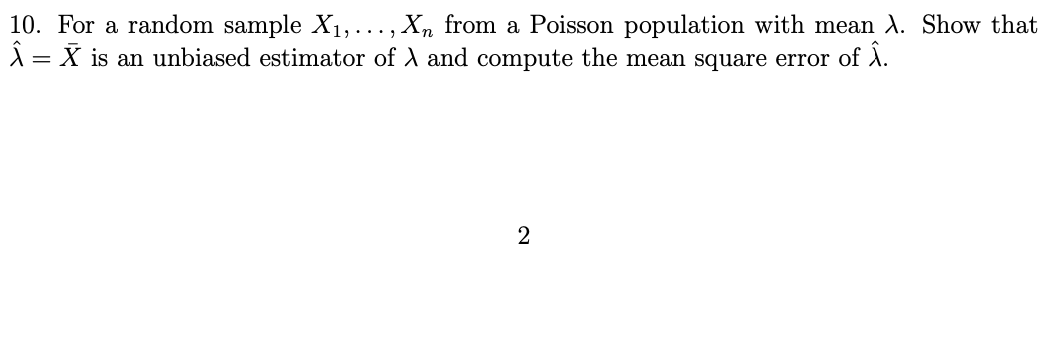 Solved For a random sample x1,dots,xn ﻿from a Poisson | Chegg.com