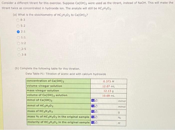 Solved Consider A Different Titration For This Exercise