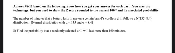 Solved Answer \#8-11 based on the following. Show how you | Chegg.com