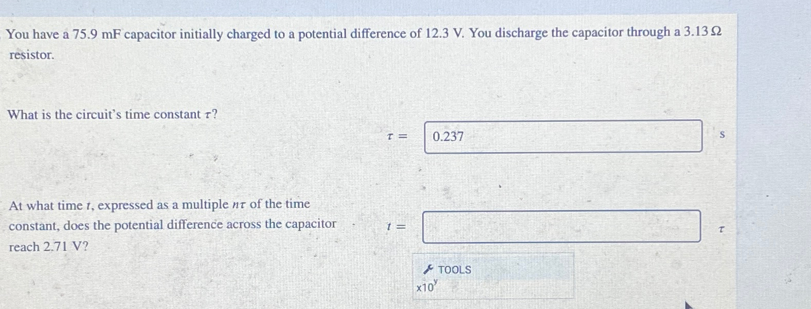 Solved You have a 75.9mF ﻿capacitor initially charged to a | Chegg.com