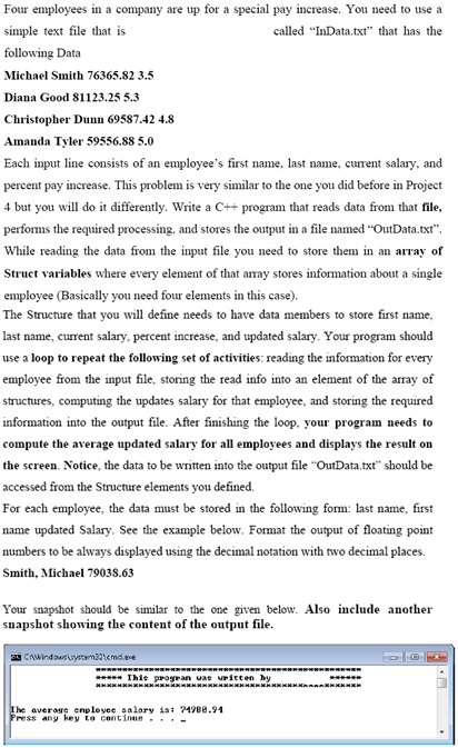 Solved Four employees in a company are up for a special pay | Chegg.com